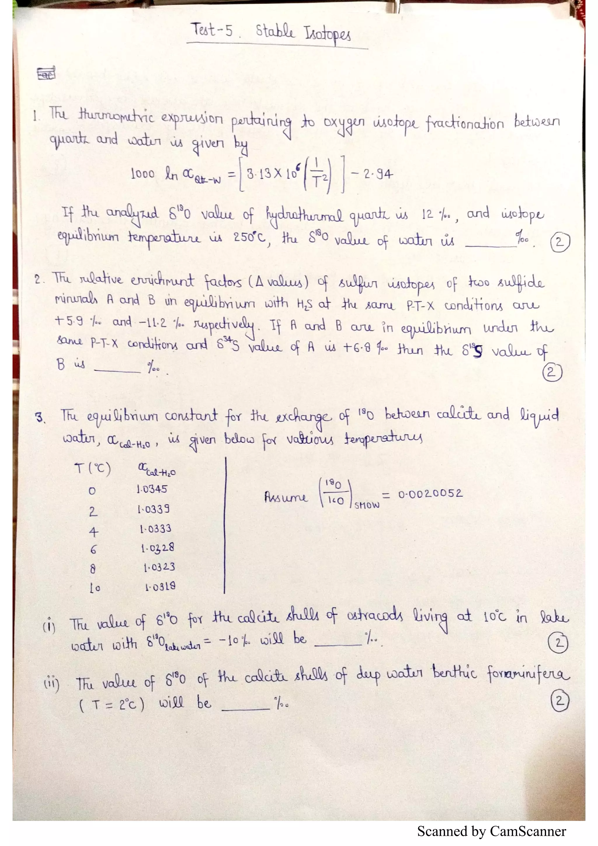 Stable Isotope Questions | PDF