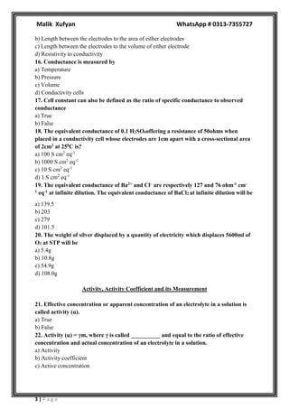 PPSC Chemistry Lecturer Preparation (Test # 07)- Malik Xufyan | PDF