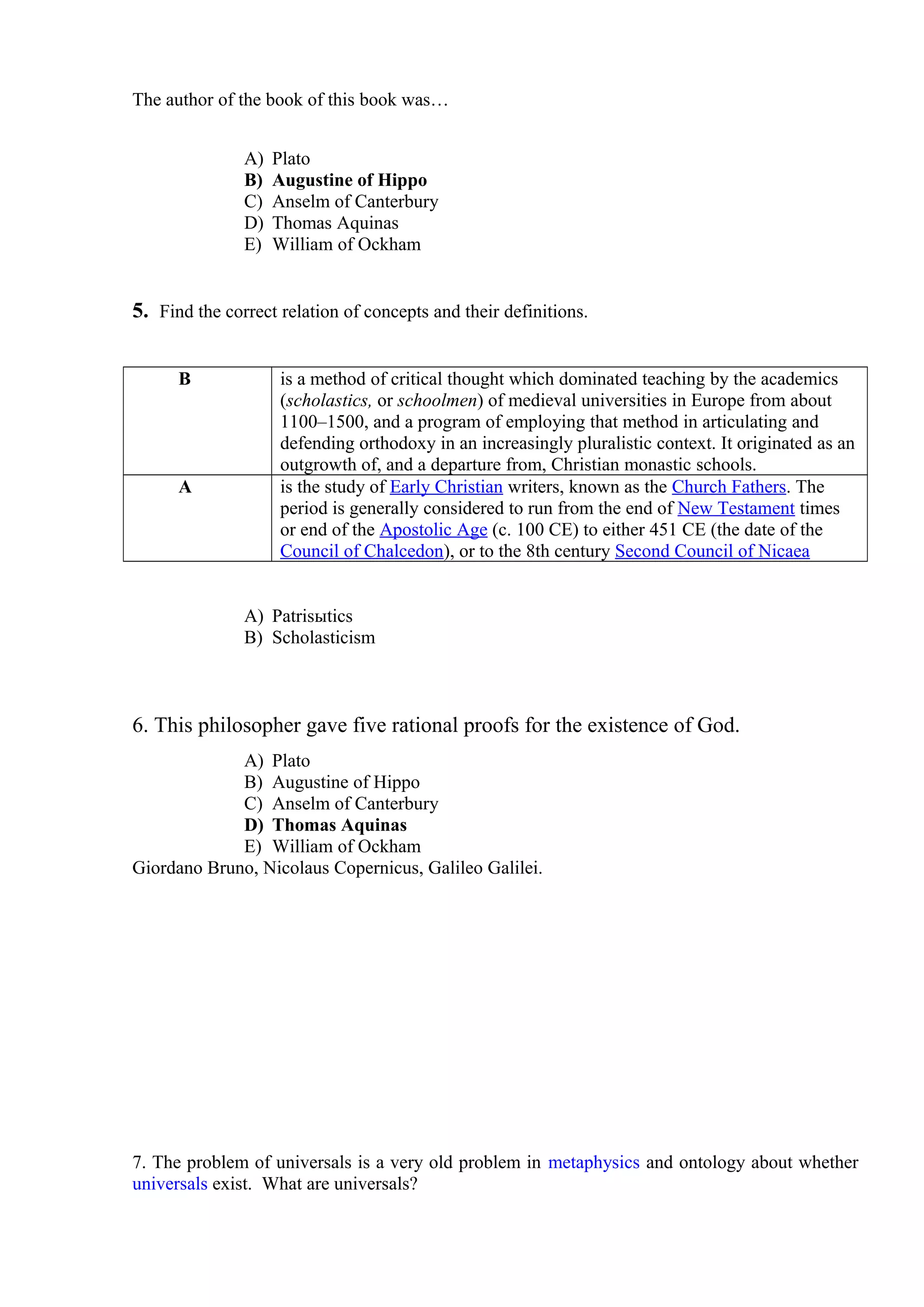 medieval philosophy. renaissance philosophy. | DOC