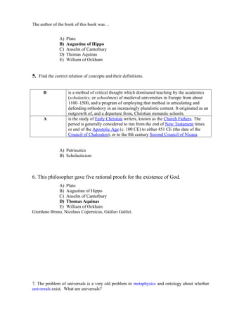 medieval philosophy. renaissance philosophy. | DOC