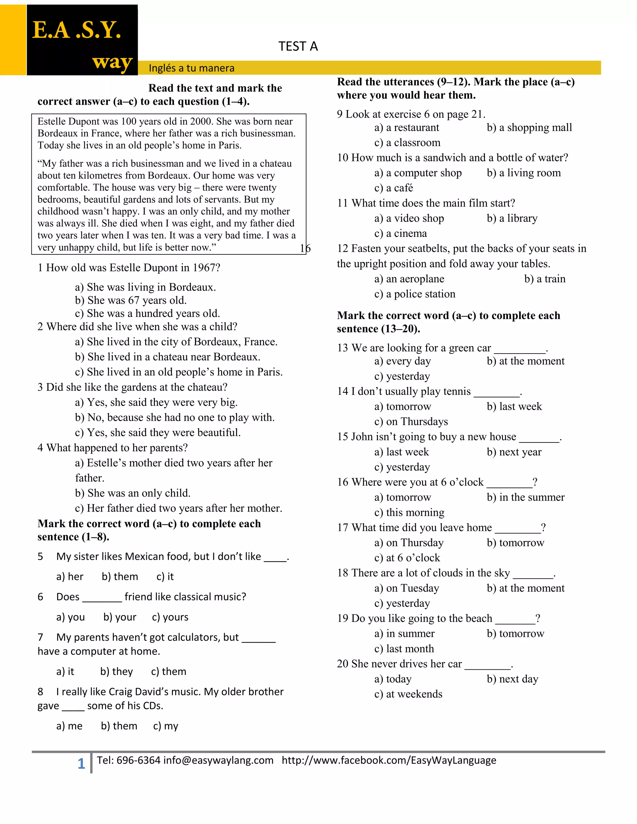 Test a | DOCX
