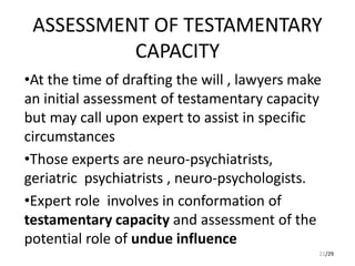 Testamentary capacity ppt | PPTX