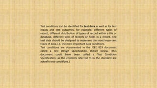 Test analysis identifying test conditions | PPT