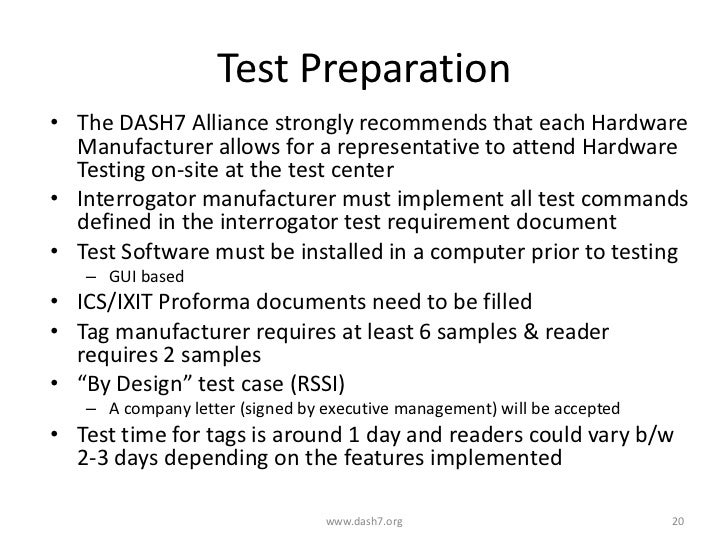 DASH7 Test and Certification 101