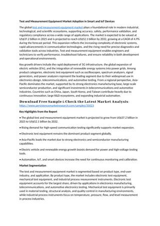 Test and Measurement Equipment Market Adoption in Smart and IoT Devices ...