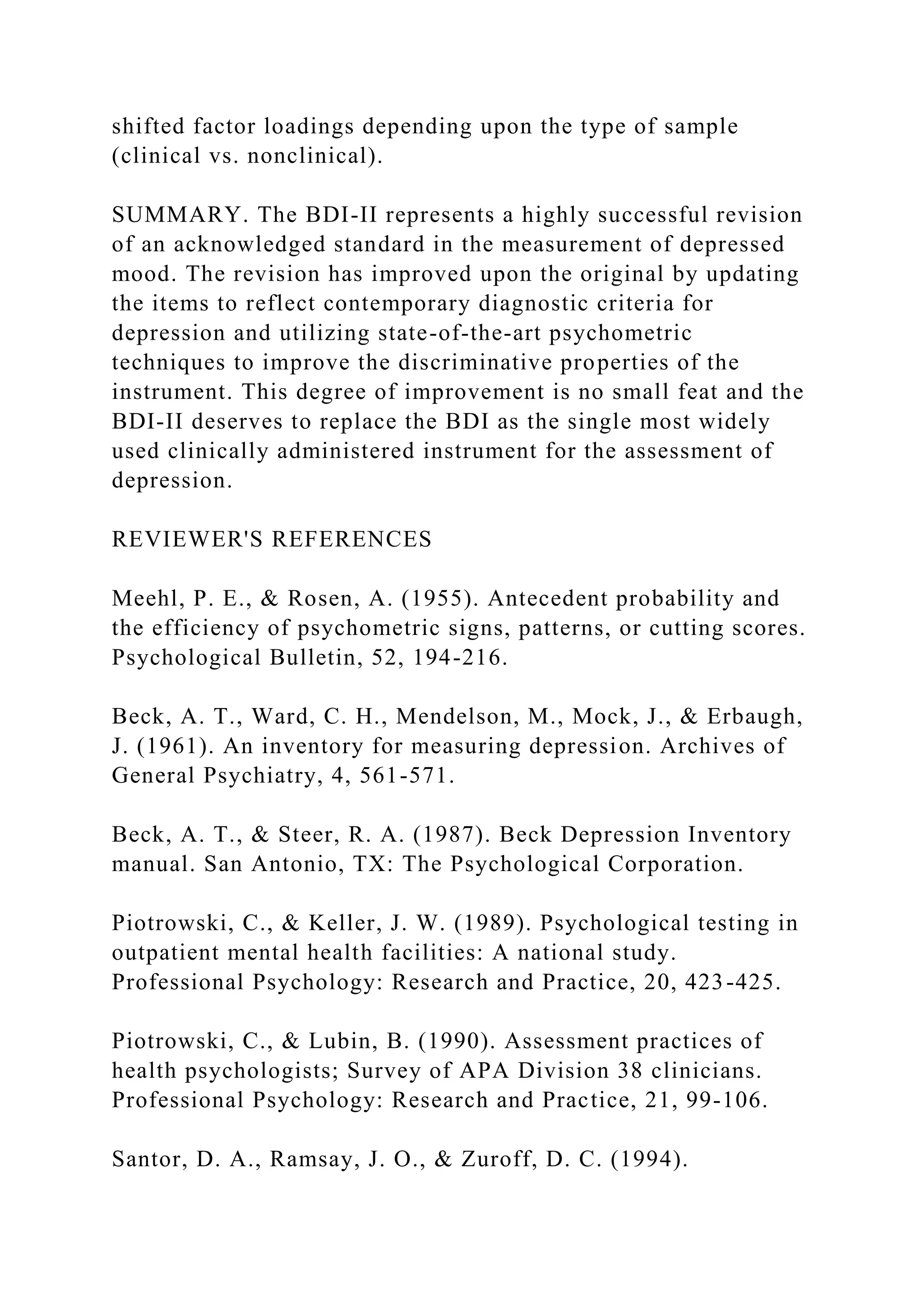 Test and MeasurementsBecks Depression Inventory II Test Review.docx