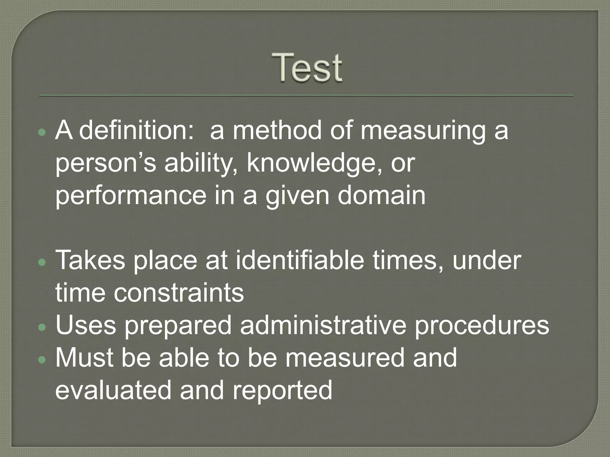 Test and Non Test Assessment | PPTX
