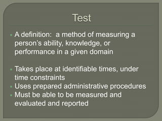 Test and Non Test Assessment | PPTX