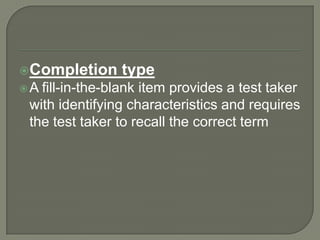 Test and Non Test Assessment | PPTX