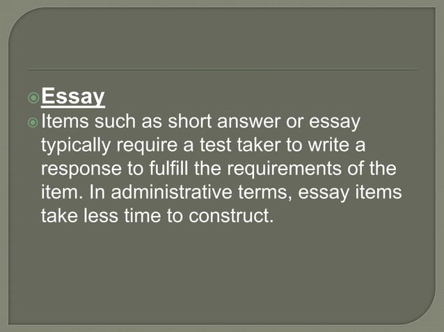 Test And Non Test Assessment Test And Non Test Assessment