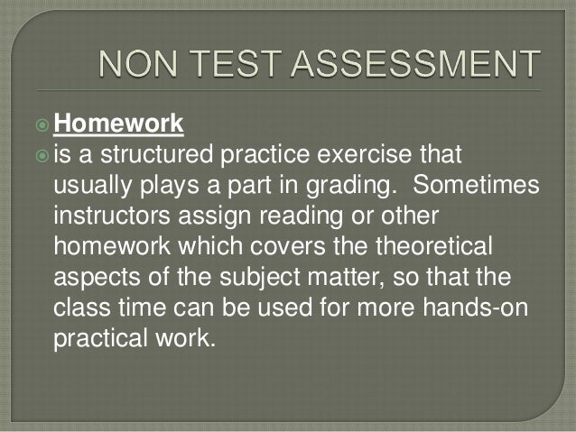Test And Non Test Assessment Test And Non Test Assessment