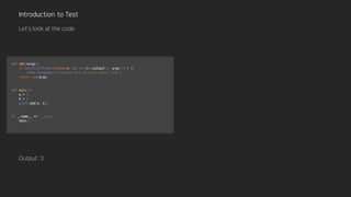 Test and refactoring | PPT