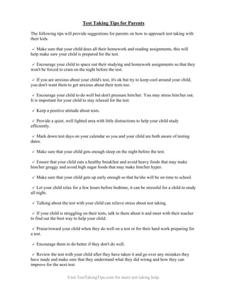 Test and study tips | PDF