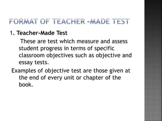 Test and types of test in education | PDF