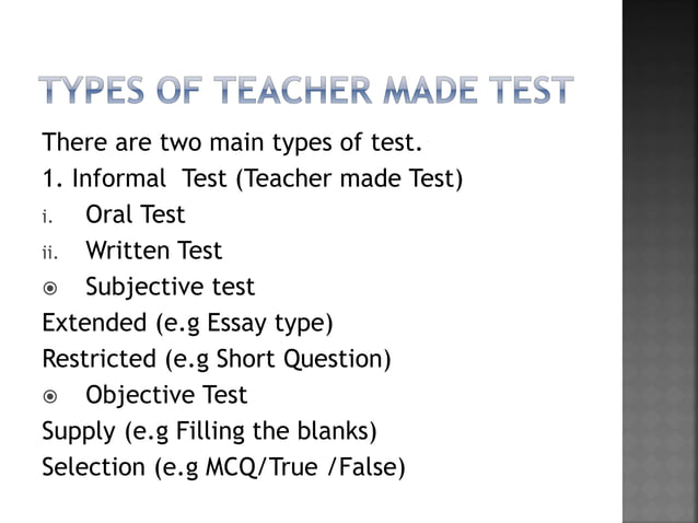 Test and types of test in education | PDF | Standardized Testing ...