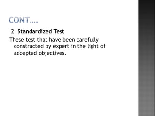 Test and types of test in education | PDF