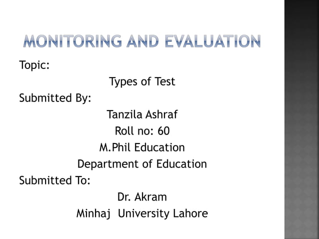Test and types of test in education | PDF | Standardized Testing ...