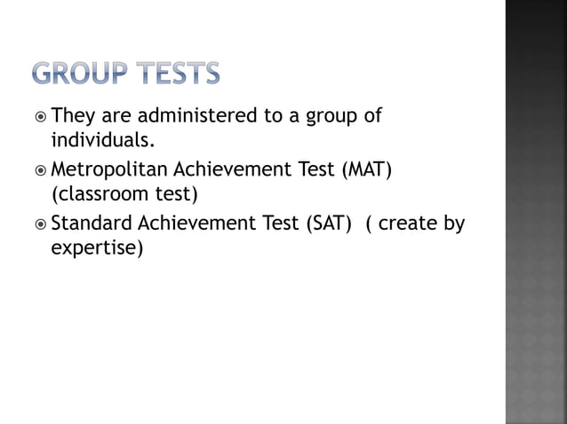 Test and types of test in education | PDF | Standardized Testing ...