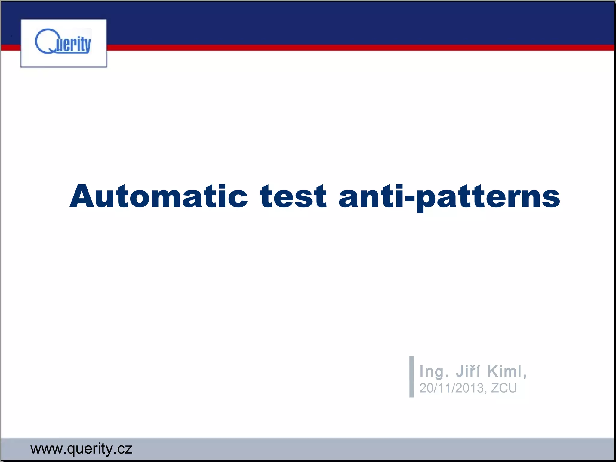 Test antipatterns | PPT