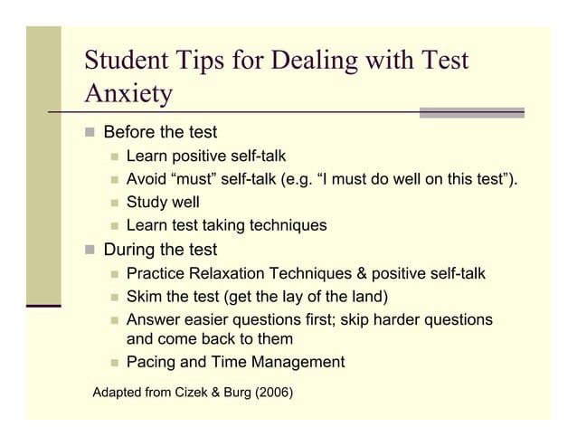 Test Anxiety | PDF