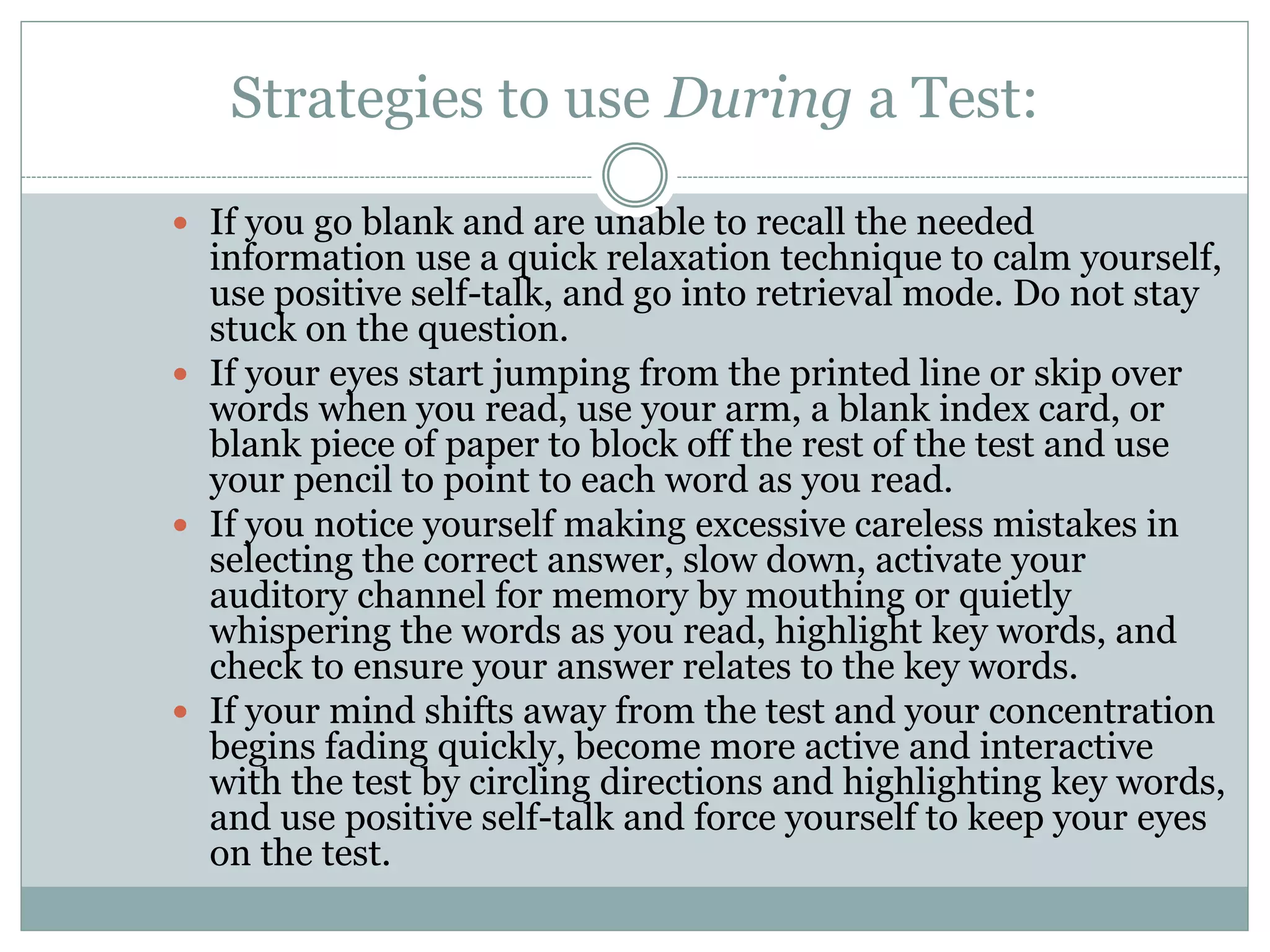 Test anxiety management skills | PPT