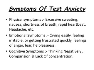 Test Anxiety Symptoms