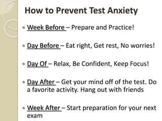 Test Anxiety Workshop | PPT