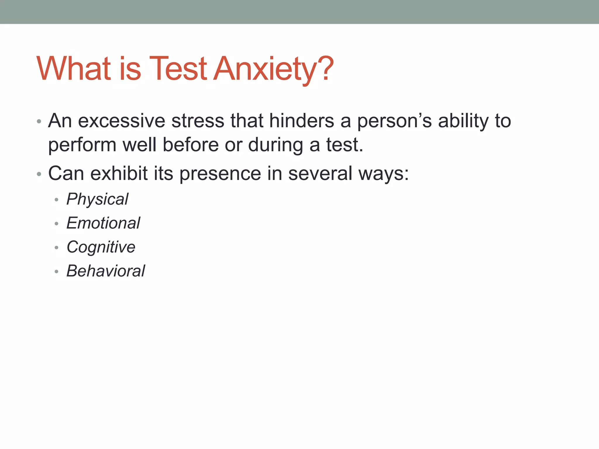 Test Anxiety & Stress Management Skills | PPTX