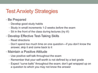 Test Anxiety & Stress Management Skills | PPTX