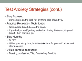 Test Anxiety & Stress Management Skills | PPT