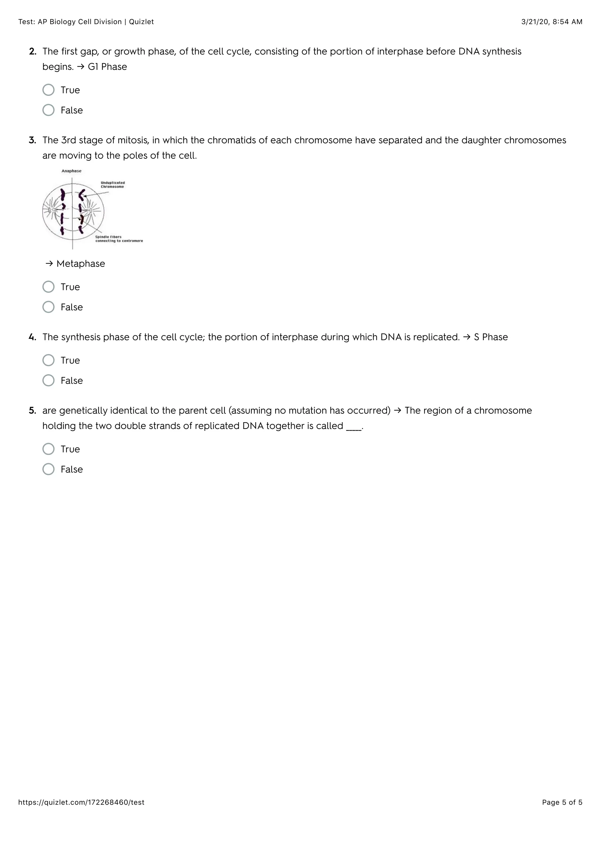 Test: AP Biology Cell Division | Quizlet.pdf