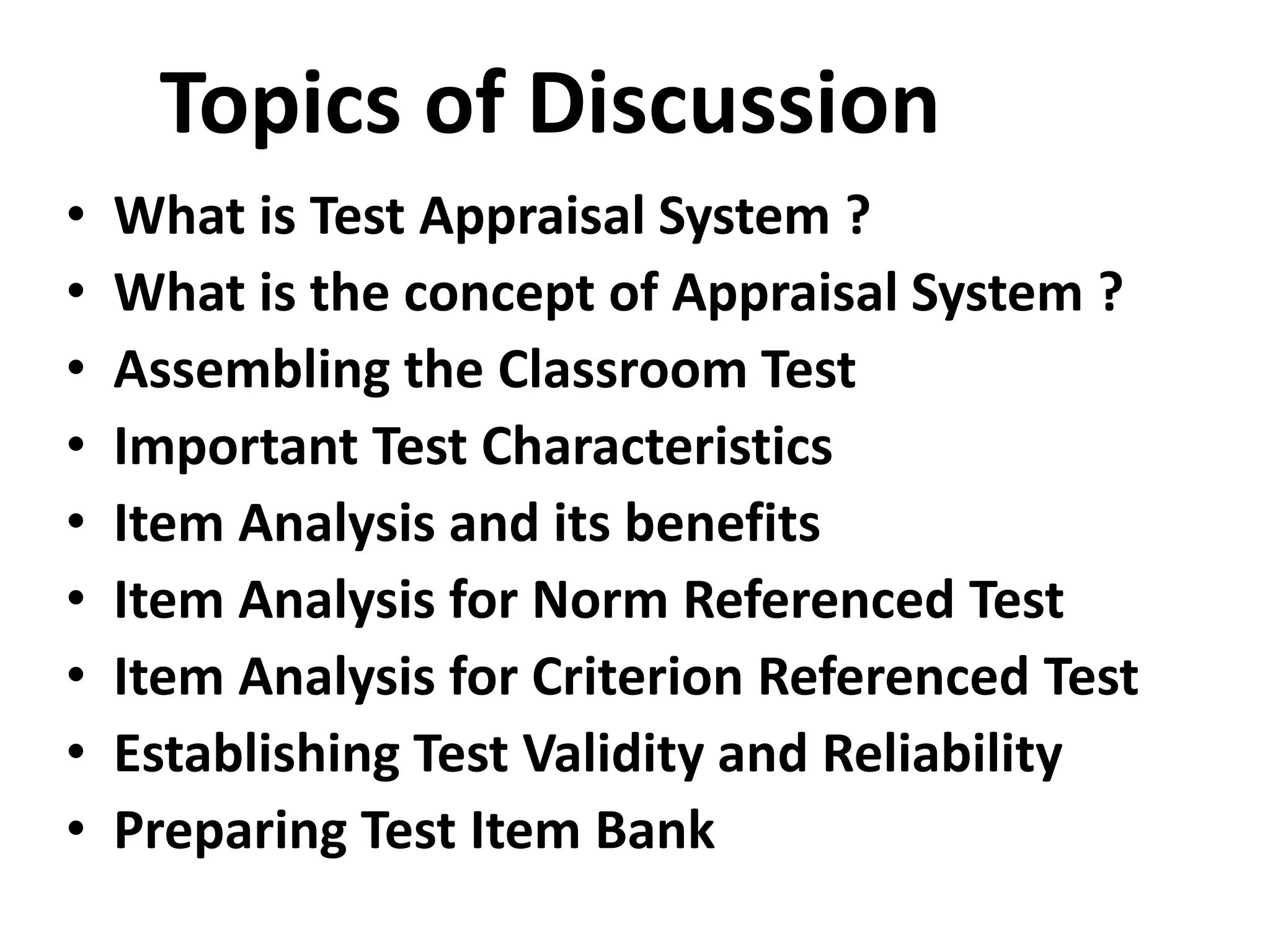 Test appraisal | PPT