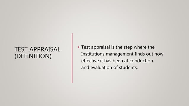 Test appraisal | PPT