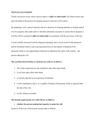 Testate succession | DOC