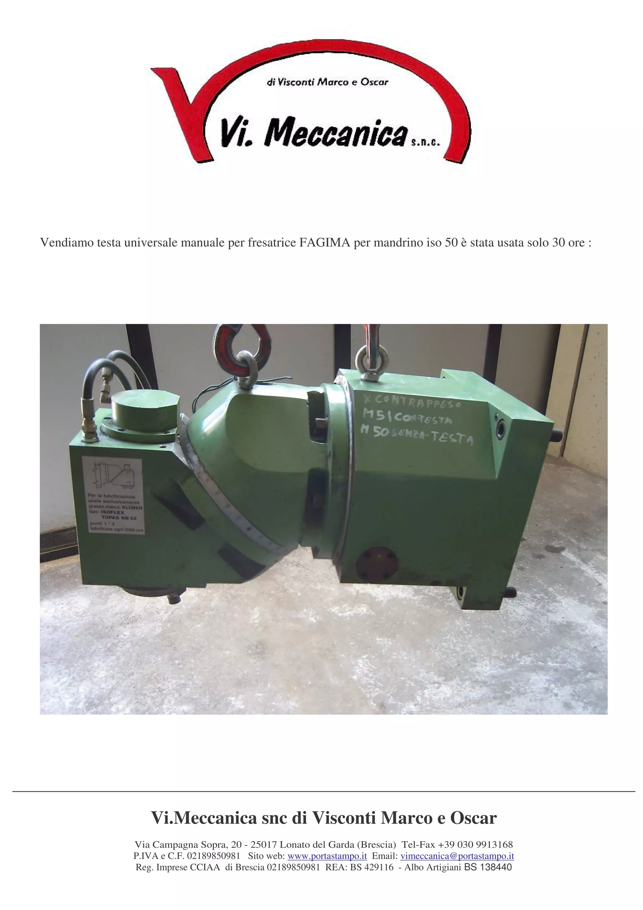 Testa Universale Per Fresatrice Fagima | PDF