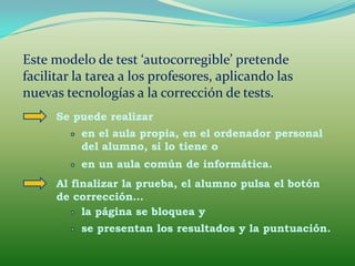 Test ‘autocorregible’ | PPT