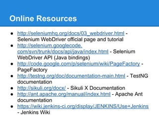 Web UI test automation instruments | PDF