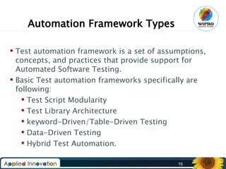 Test automation wipro | PDF
