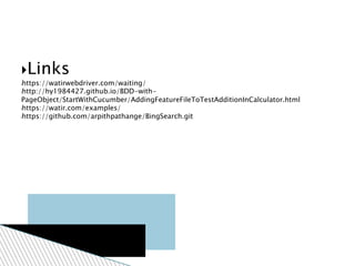 Web UI testing using Ruby,Watir and Cucumber with BDD technique | PPT