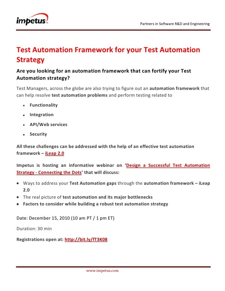 Test Automation Framework For Your Test Automation Strategy Test Automation Framework For Your Test Automation Strategy
