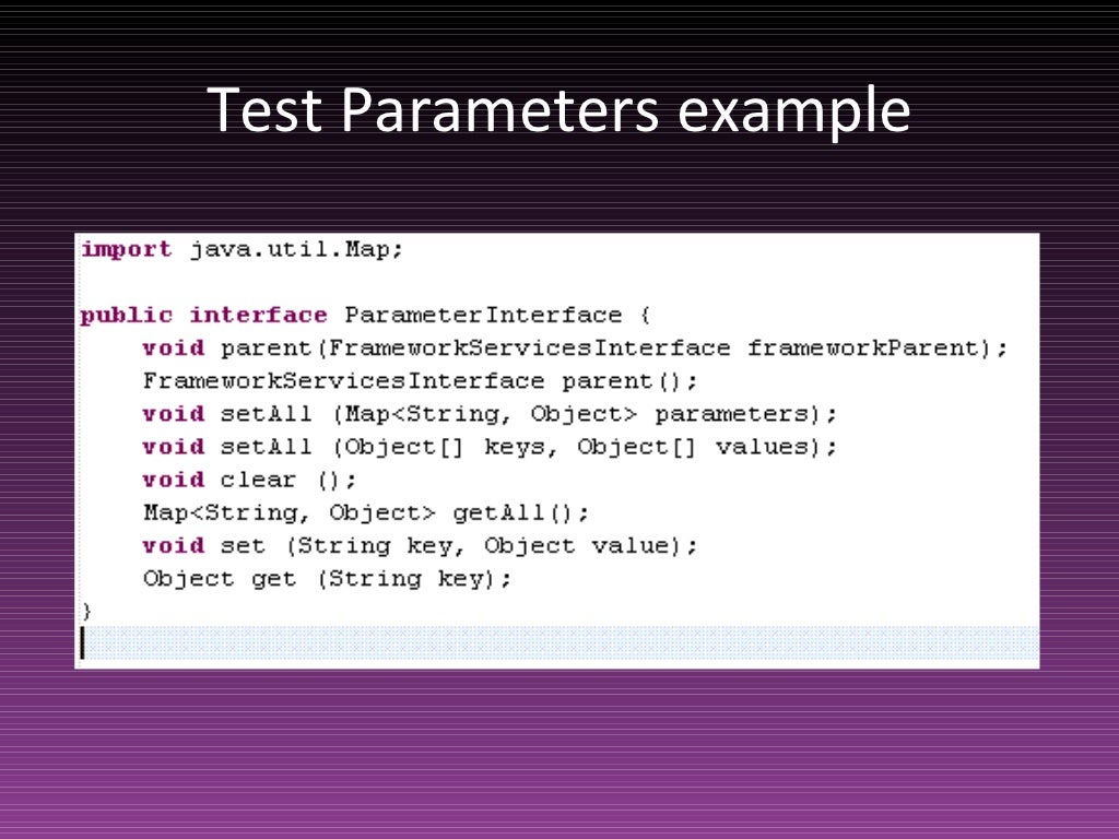 Test Parameters Example