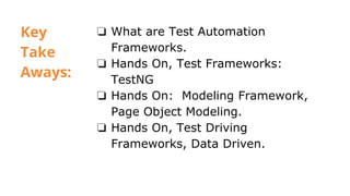 Test automation Frame Works | PPT