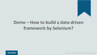 Test Automation Frameworks Using Selenium | Edureka | PDF | Programming ...
