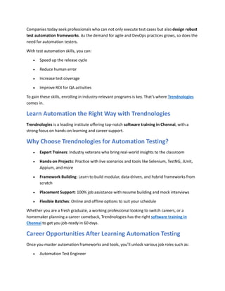 Test Automation Frameworks and Tools: Empowering Quality with ...