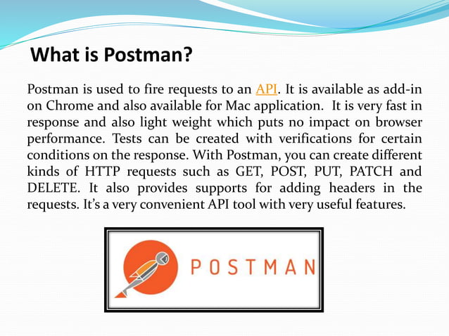 Test automation of ap is using postman | PPTX