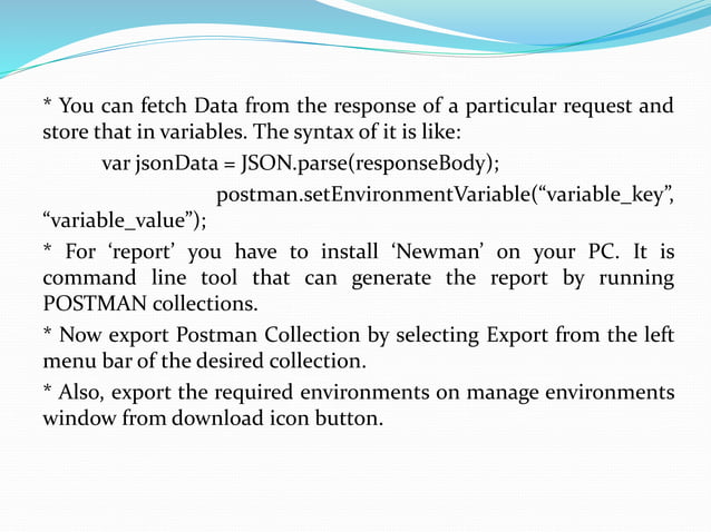 Test automation of ap is using postman | PPTX