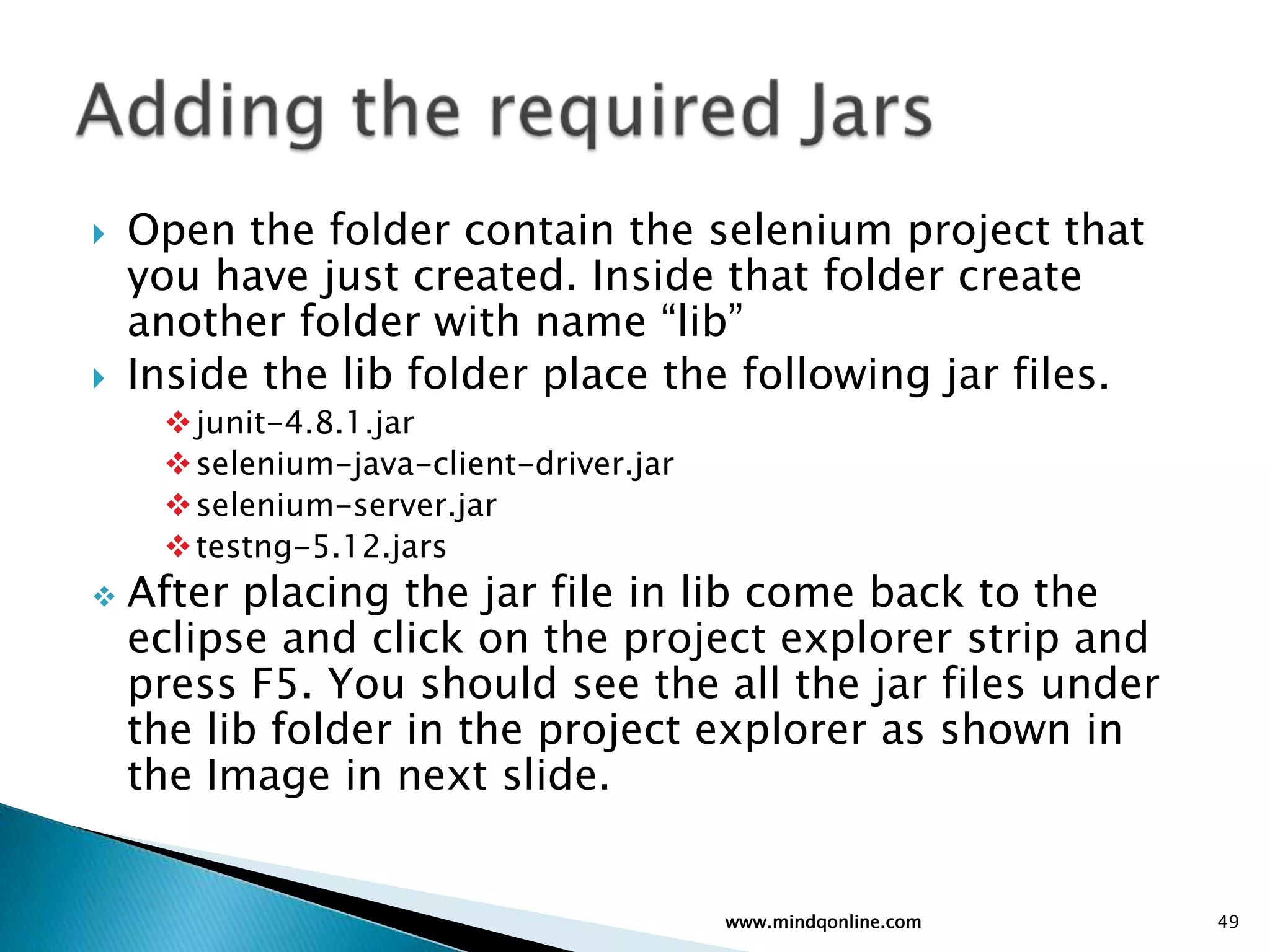 Test Automation Using Selenium Ppt