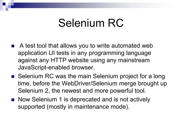 Test Automation Using Selenium Ppt