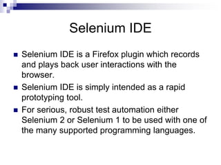 Test Automation Using Selenium | PPTX