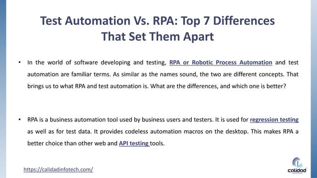 Test Automation Vs. RPA Top 7 Differences That Set Them Apart.pptx ...